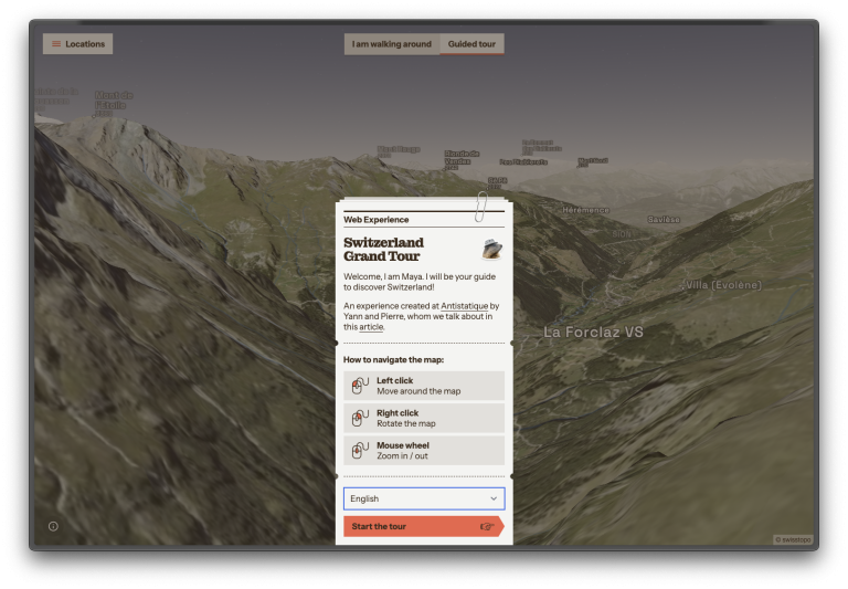 Experiment #1 — Switzerland, Grand Tour